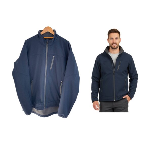 Orvis | Jackets & Coats | Orvis Jacket Men Xl Navy Blue Gray Fleece ...